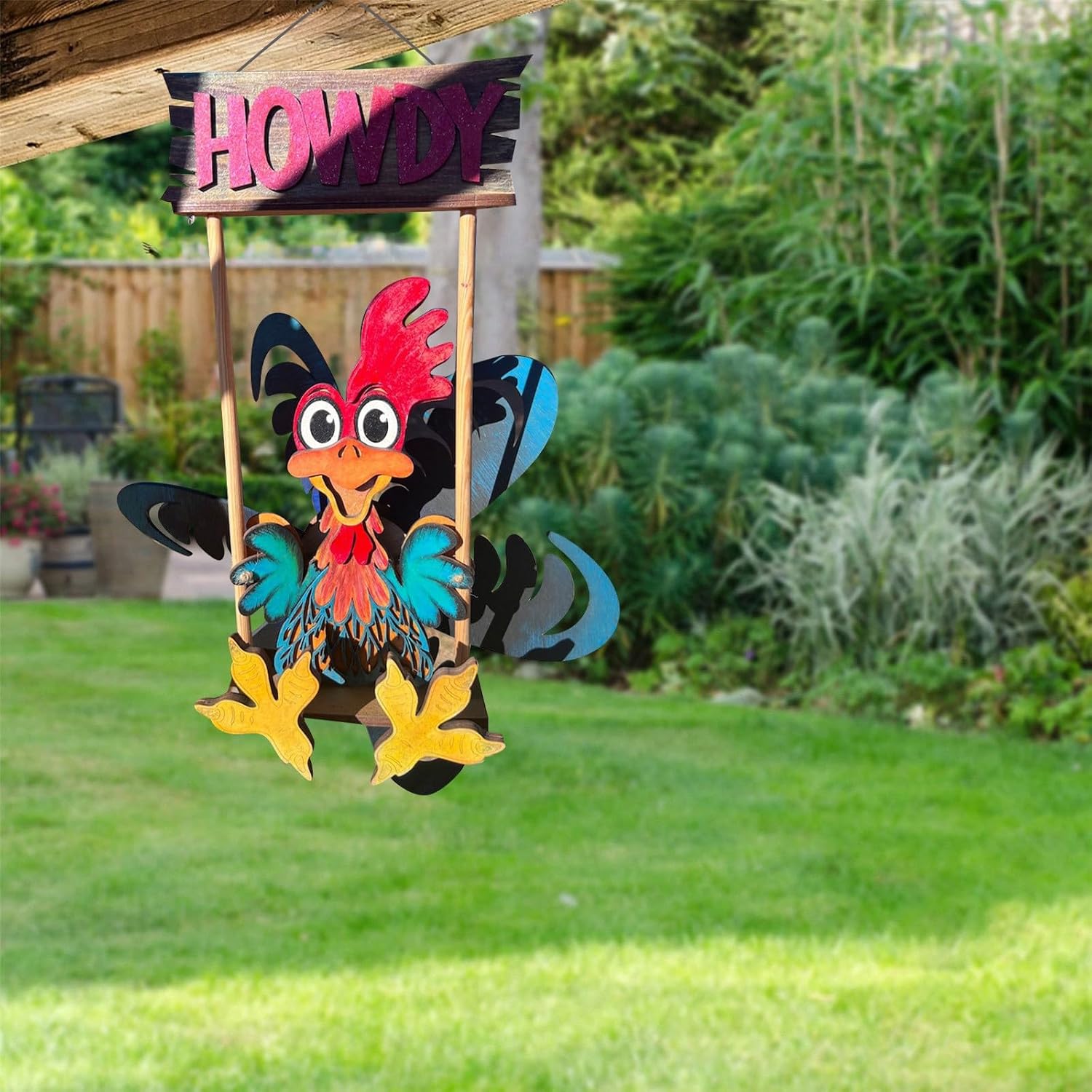 Amazon.com: Cute Animal Wooden Wind Spinners, Cute Cow Hanging Windmill ...