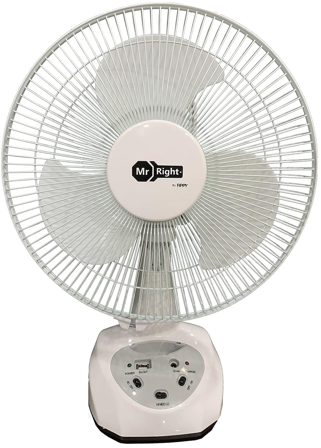 Buy Fippy MR-2912 Rechargeable Battery Table Fan with 3 Blade ( White ...