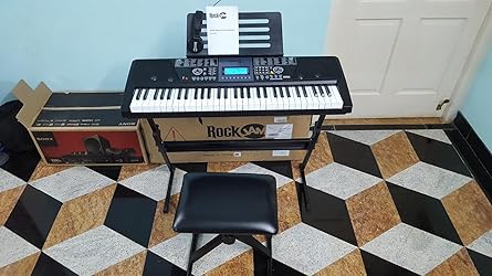 RockJam RJ561 61-Keys Electronic Keyboard SuperKit, Black, with Stand ...
