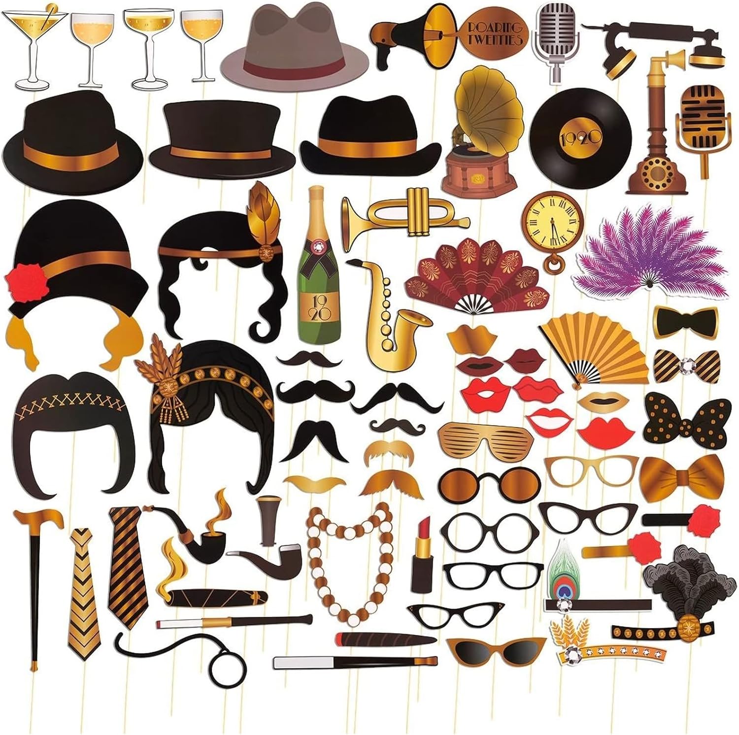 Amazon.com: BLUE PANDA 20s Photo Booth Props - Assorted Letter Print ...