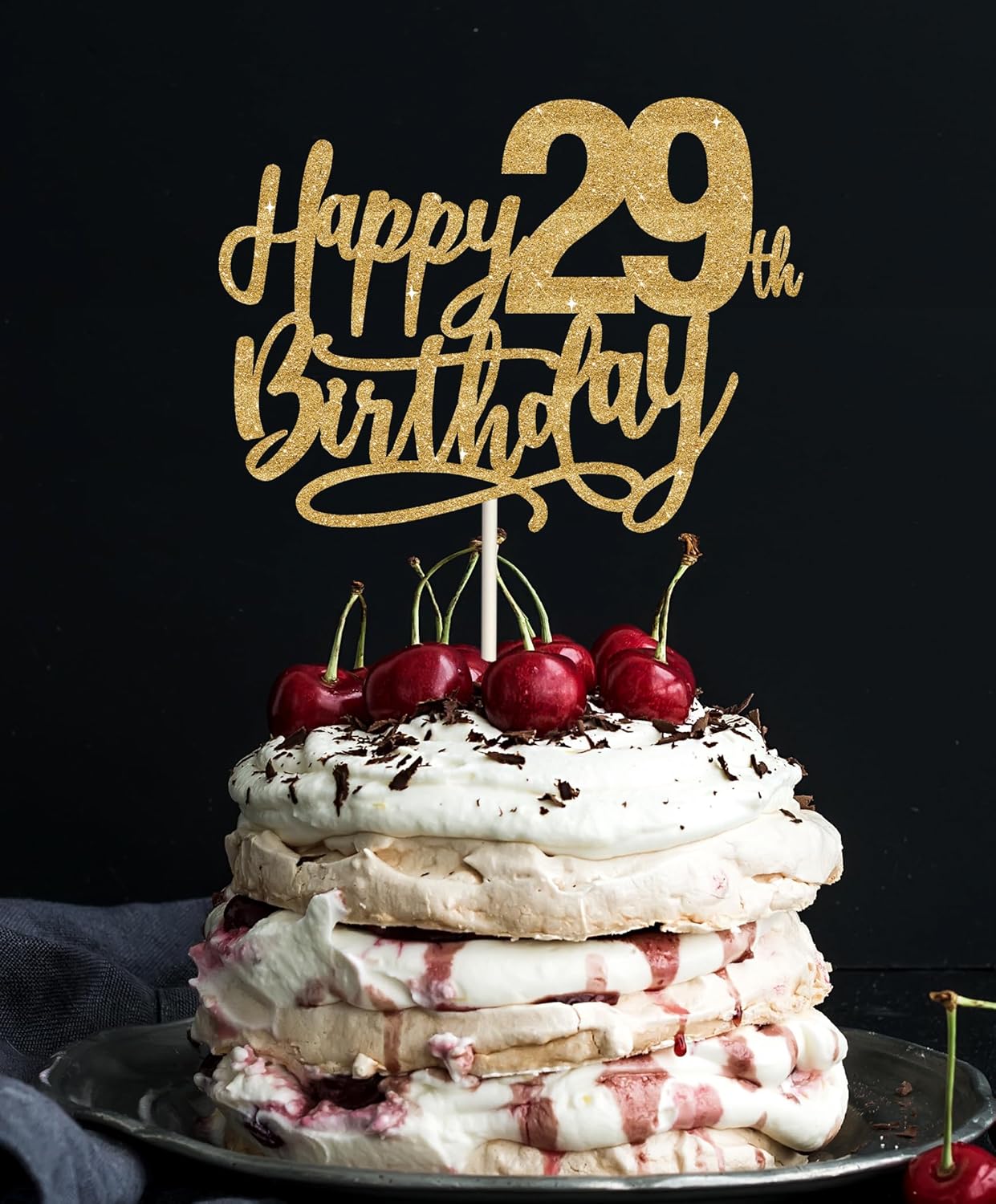 29th Birthday Cake Toppers - Gold Glitter, Happy 29th Toppers for Men ...