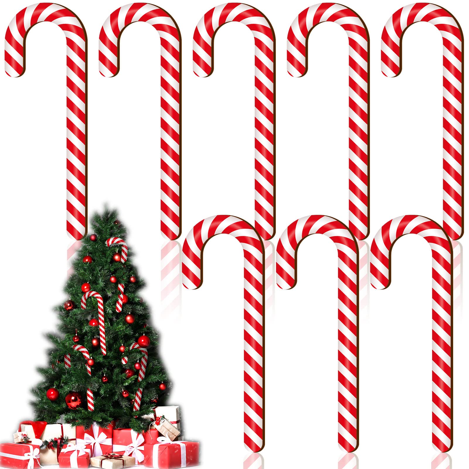 Amazon.com: Large Size Christmas Wood Candy Canes for Tree Rustic ...