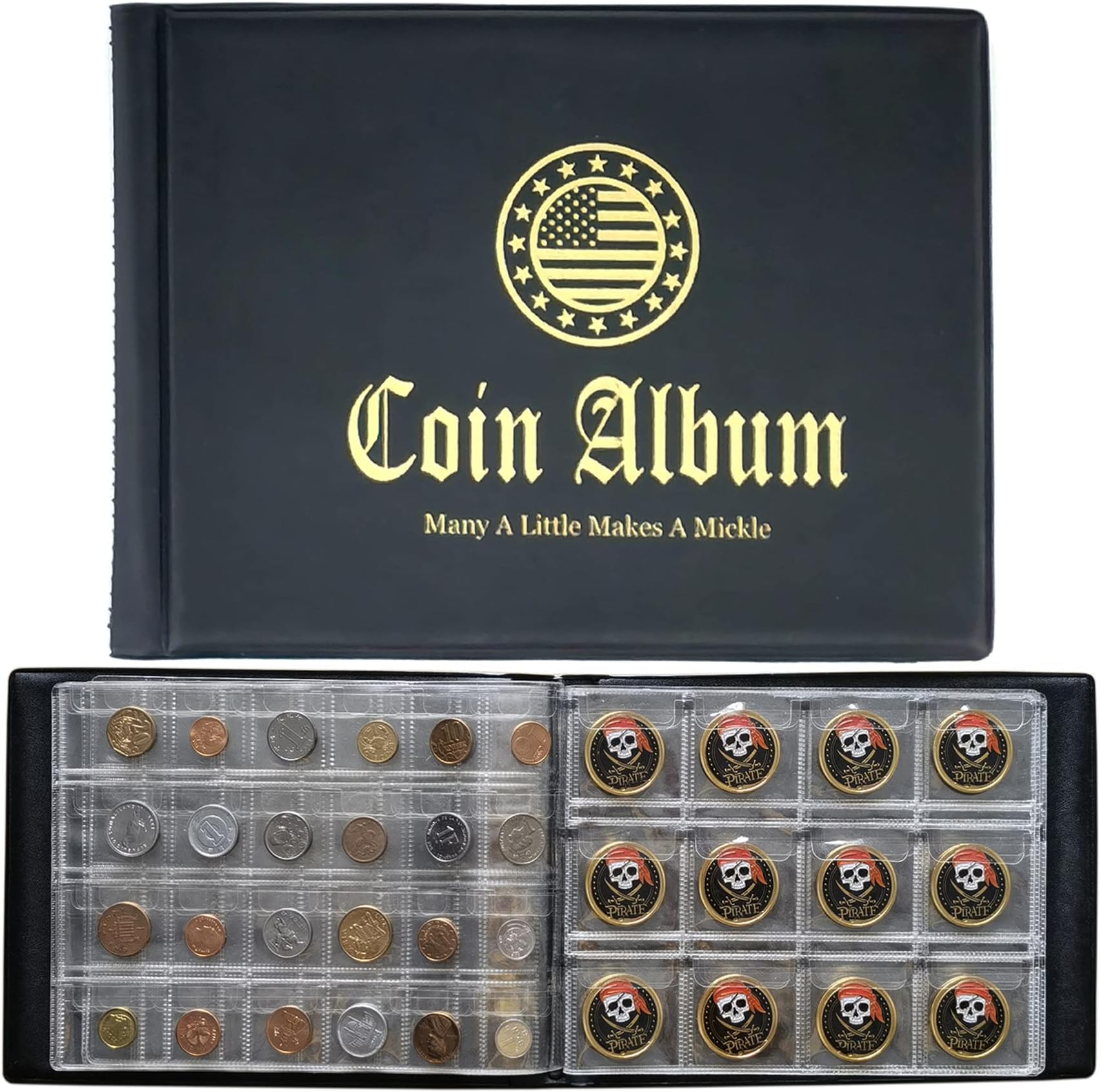 Amazon.com : 320 Pockets 2 Sets Coin Collection Book for Coin Flips One ...