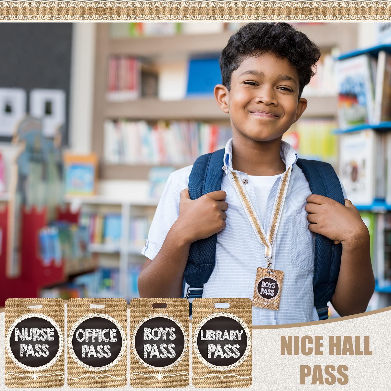 Snapklik.com : Teling 8 Sets Hall Pass Lanyards And School Passes Set ...