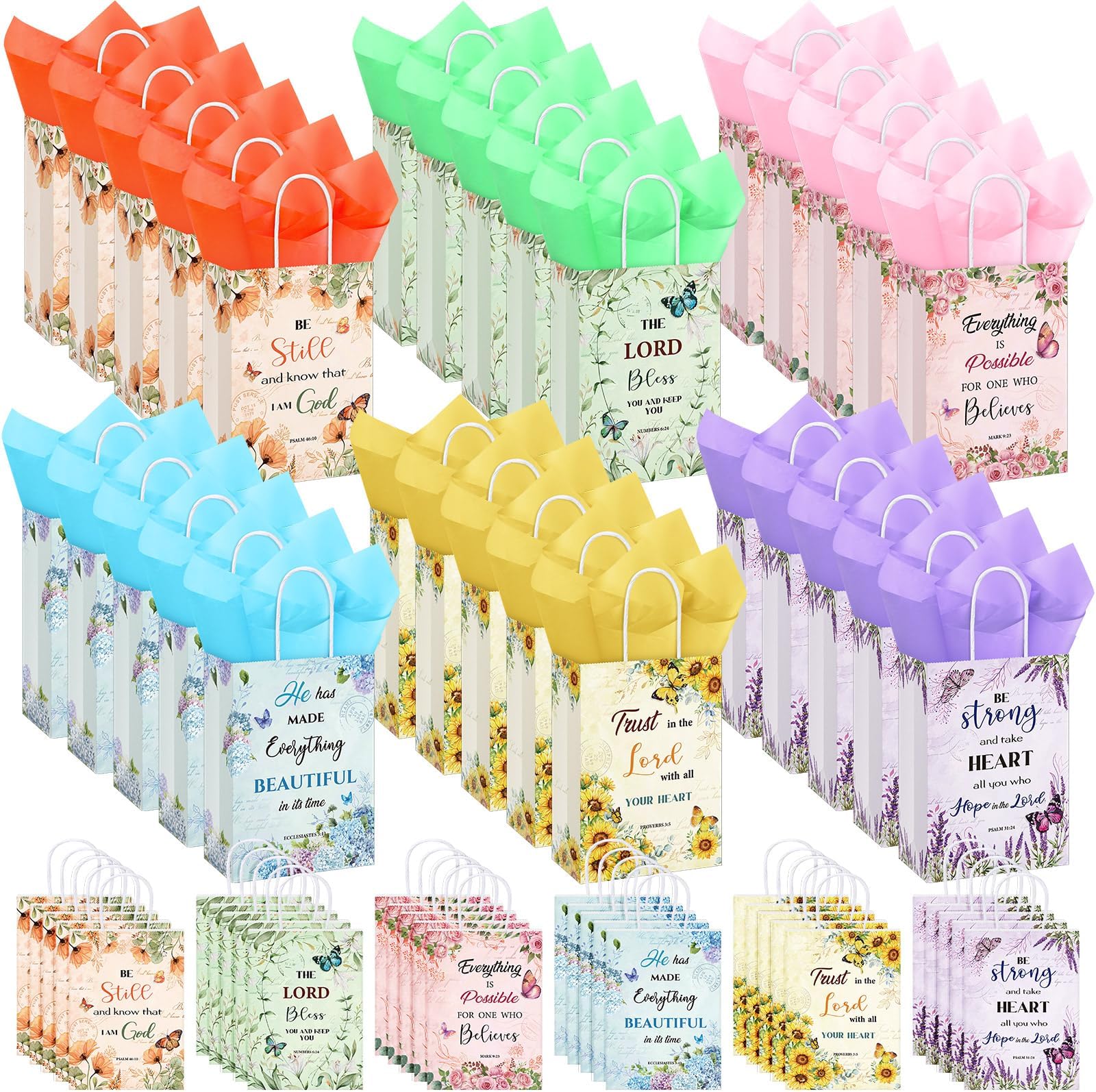 Amazon.com: Pasimy 120 Pcs Christian Gift Bags Sets with 60 Religious ...