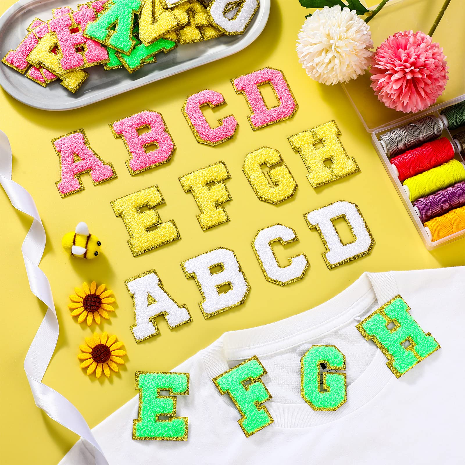 Snapklik.com : 104 Pcs Chenille Letter Patches Self Adhesive Letters ...