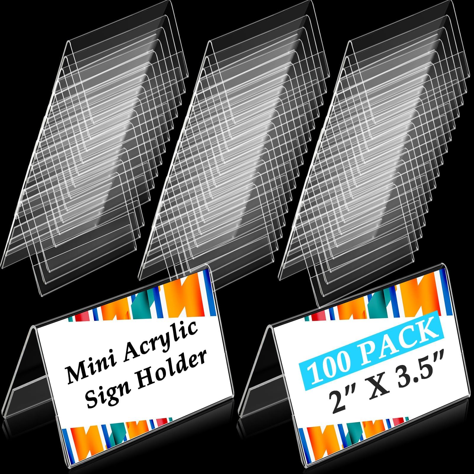 Amazon.com: Fulmoon 30 Pcs Mini Acrylic Sign Holder, 2 x 3.5 Inches ...