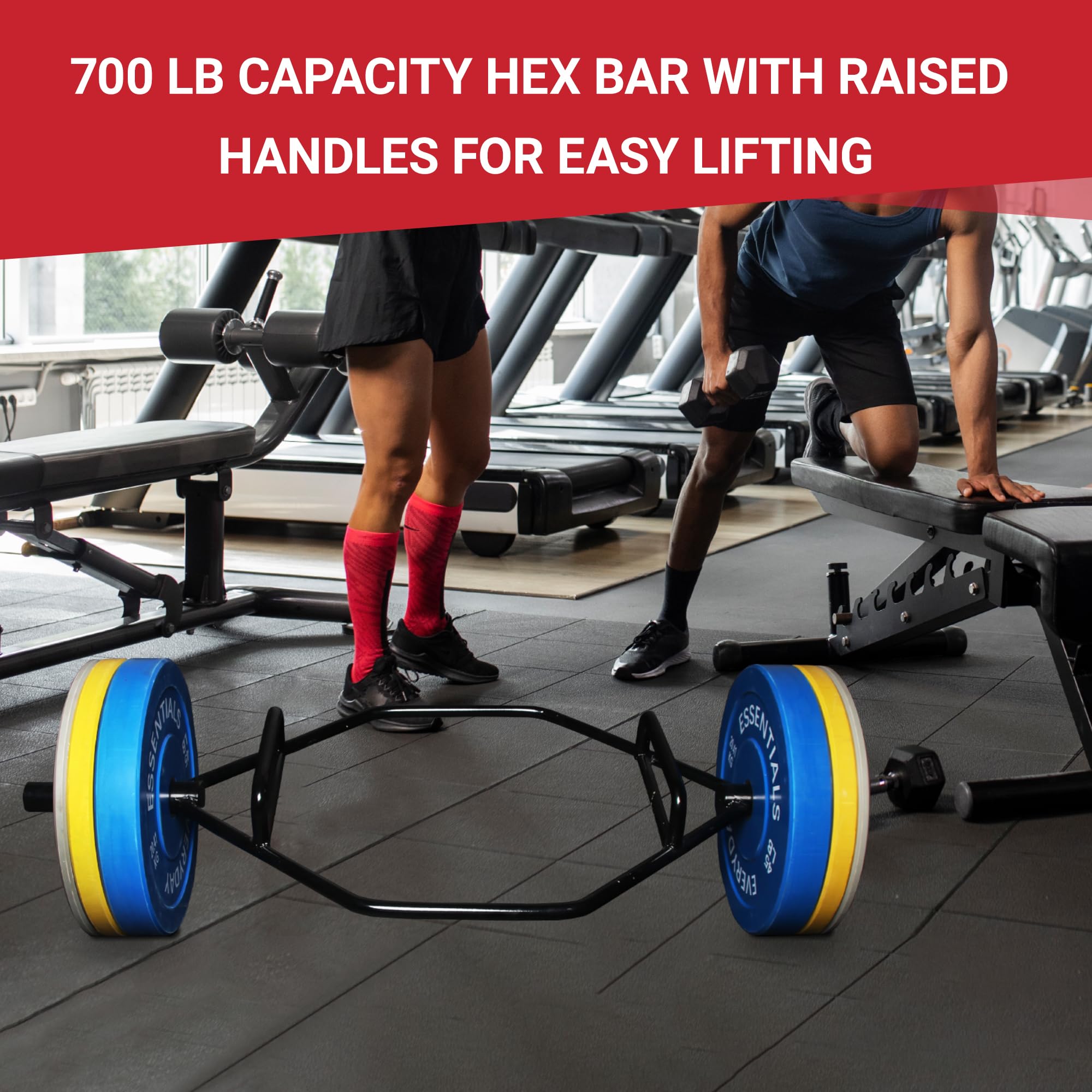 Snapklik.com : Fitvids 2-Inch Olympic Hex Weight Lifting Trap Bar
