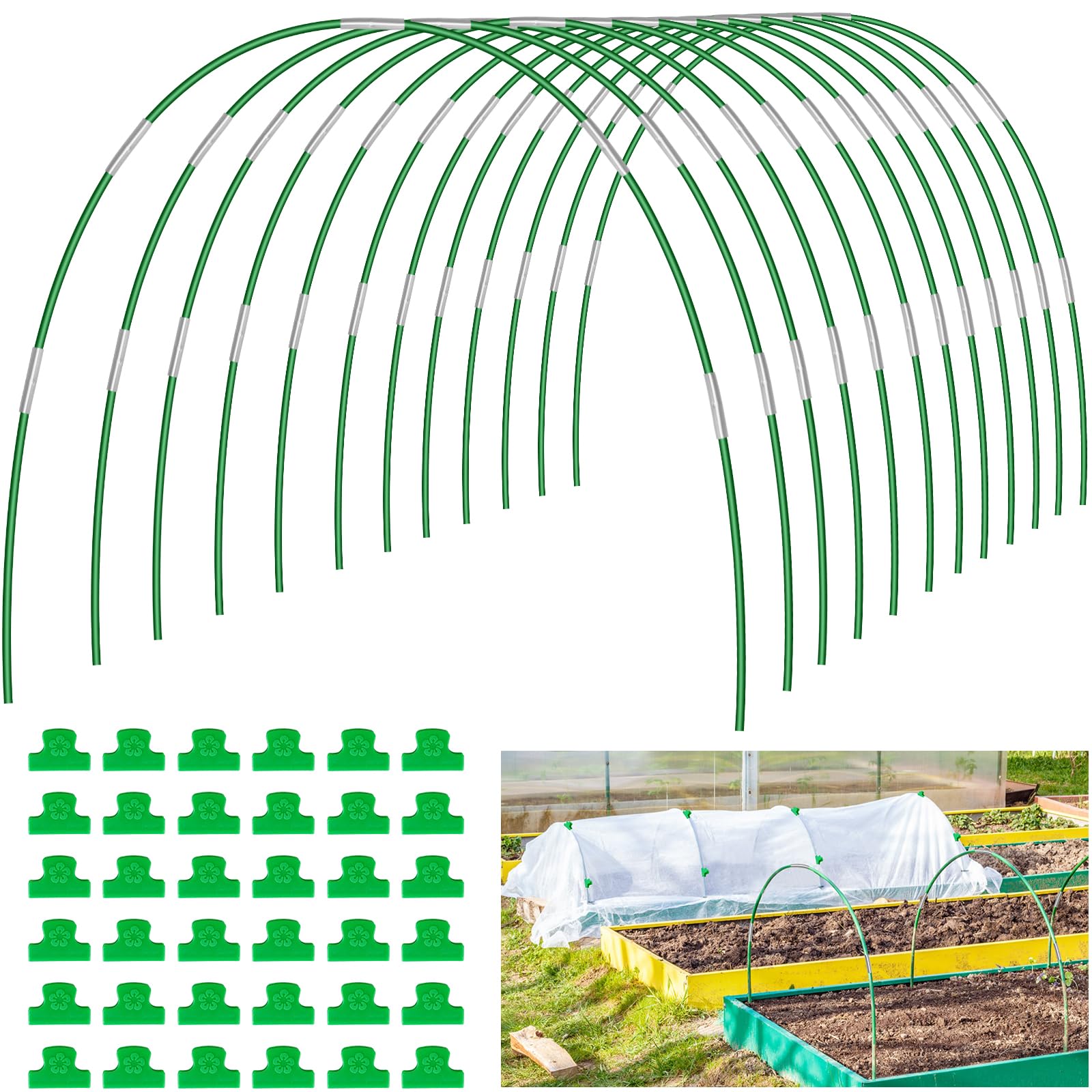 Amazon.com: PETSTIBLE 72Pcs Greenhouse Hoops for DIY Grow Tunnel, 12 ...