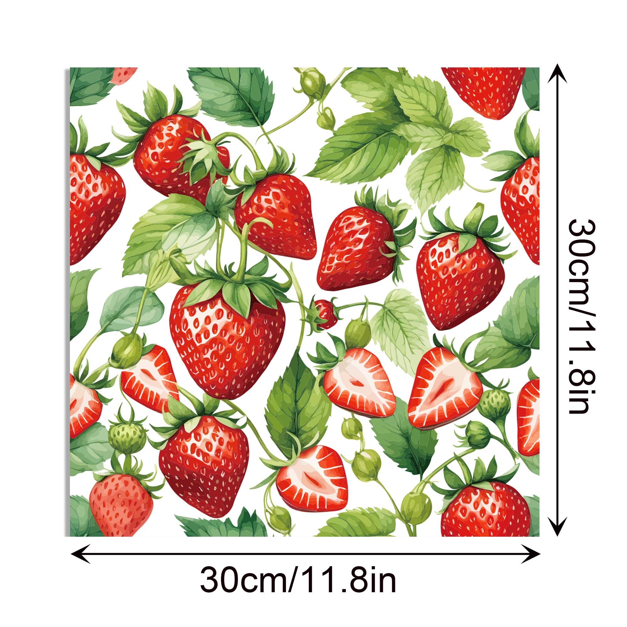 Cardstock With Strawberries 24PCS 6" Freshing Berries Scrapbook