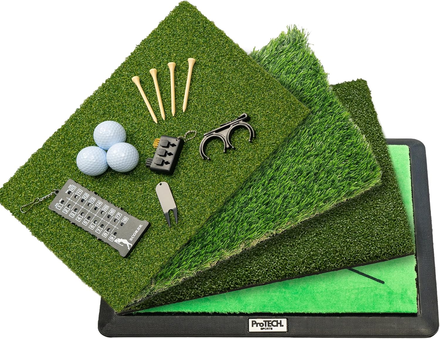 Amazon.com : ProTech Sports Premium Golf Practice Mat: Realistic ...