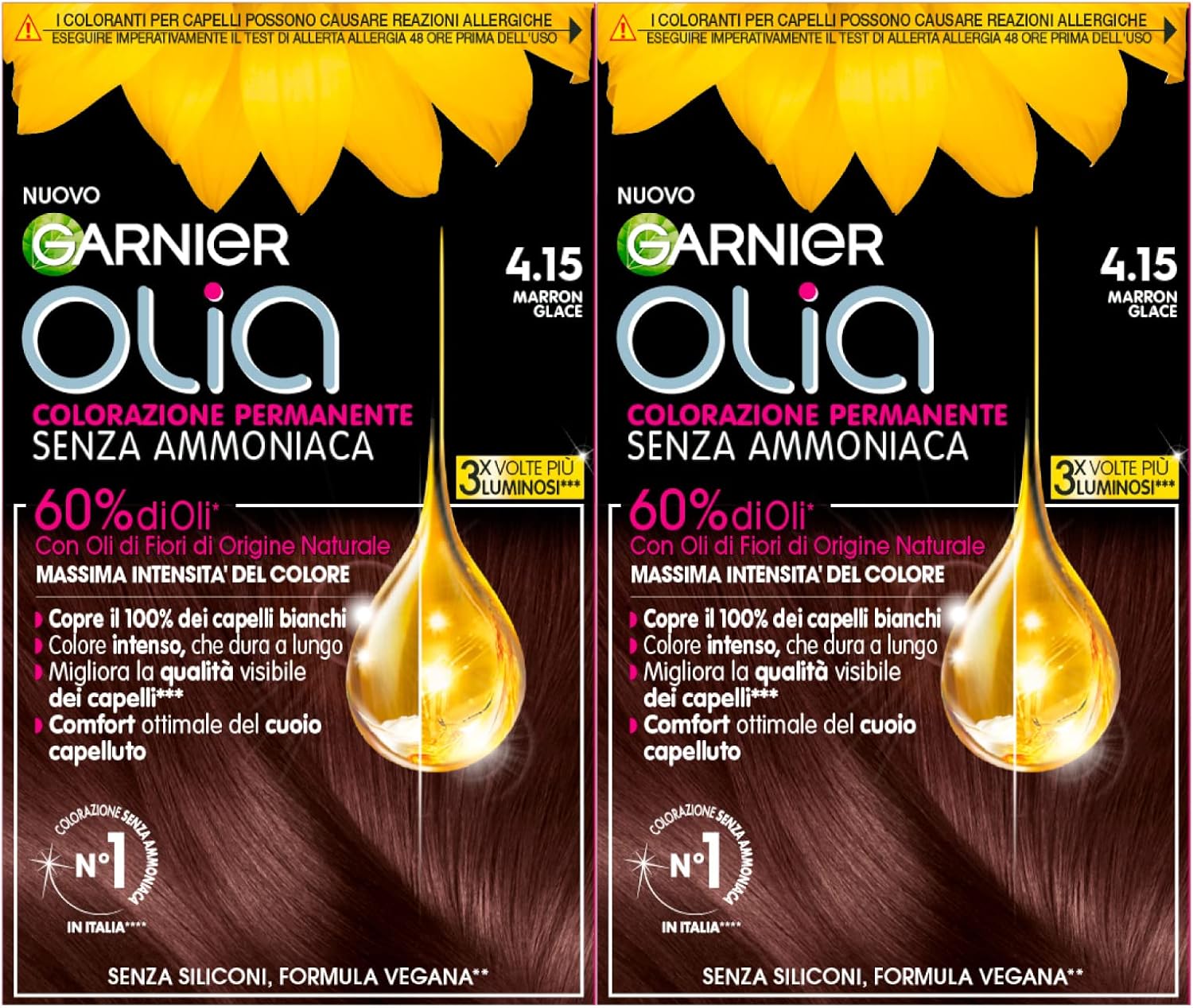 GARNIER Olia Tinta Capelli Permanente Senza Ammoniaca Colorazione con ...