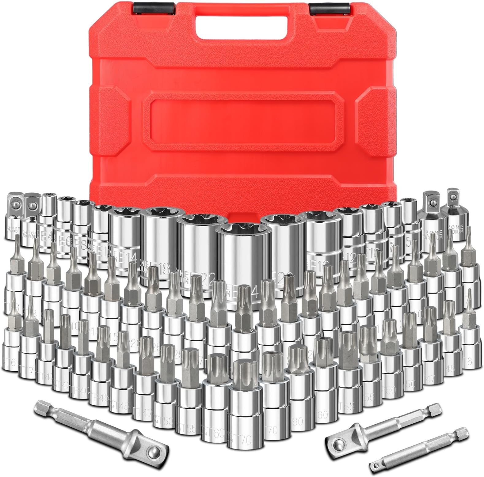 BLACKROBOT 67-Piece Master Torx Bit Socket and E-Torx Socket Set, 1/4 ...