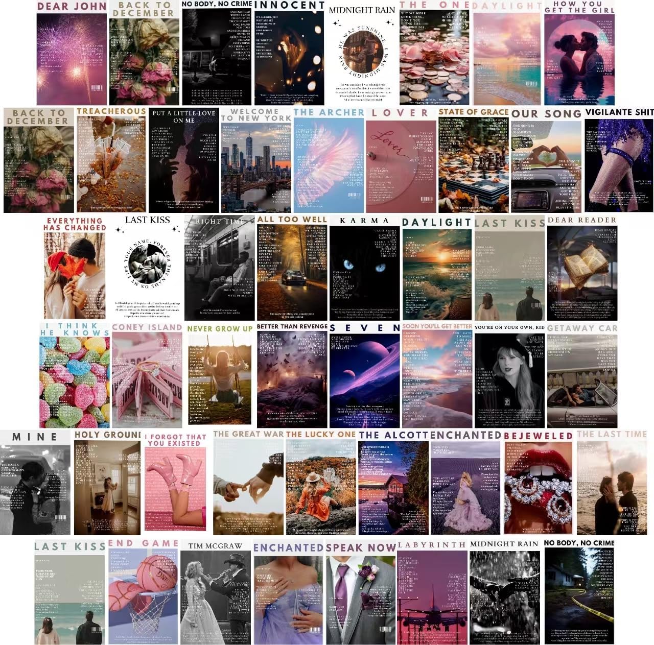 Amazon.com: HICItro Music postcard Poster Aesthetic Wall Collage Kit ...