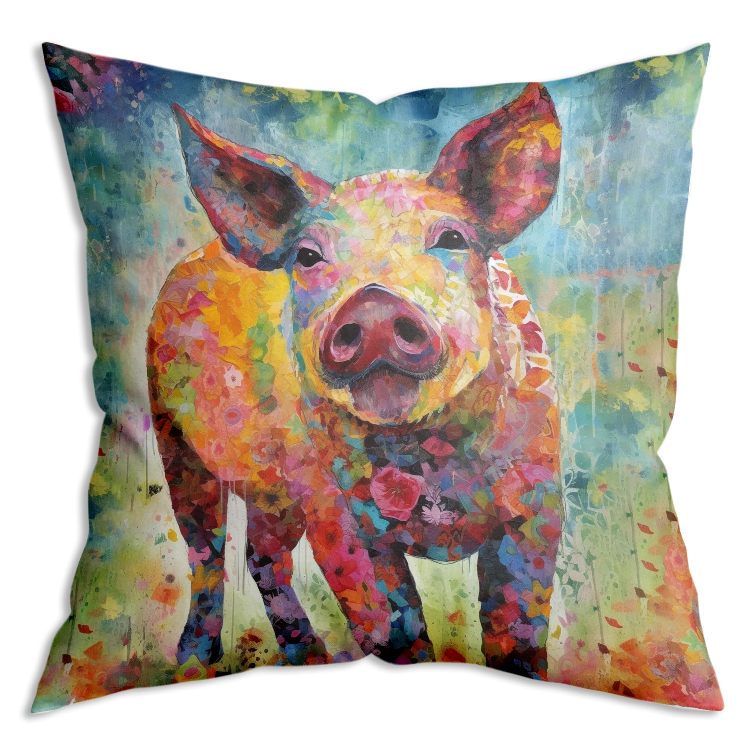 Amazon.com: ZNGFON Cute Pig Throw Pillow Cover 18x18 Inch Cute Funny ...