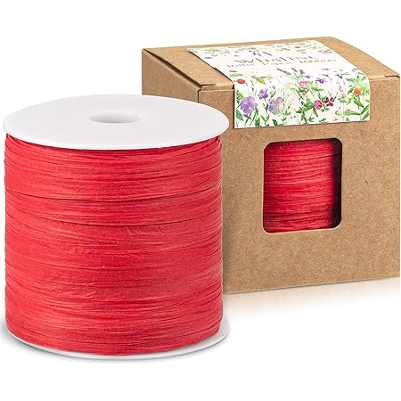 Amazon.com: Berwick Offray Matte White Raffia Ribbon, 1/4'' Wide, 100 ...