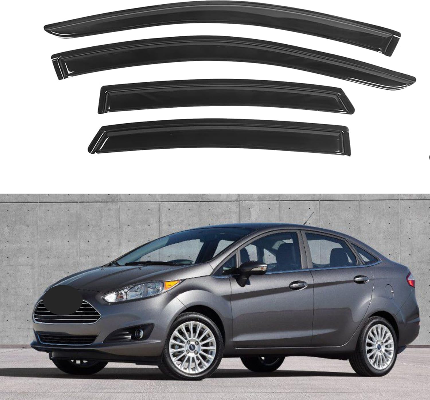 Amazon.com: KPY Window Visor Compatible with Ford Fiesta Sedan & Hatchback 2009-2019, 4PC Rain ...