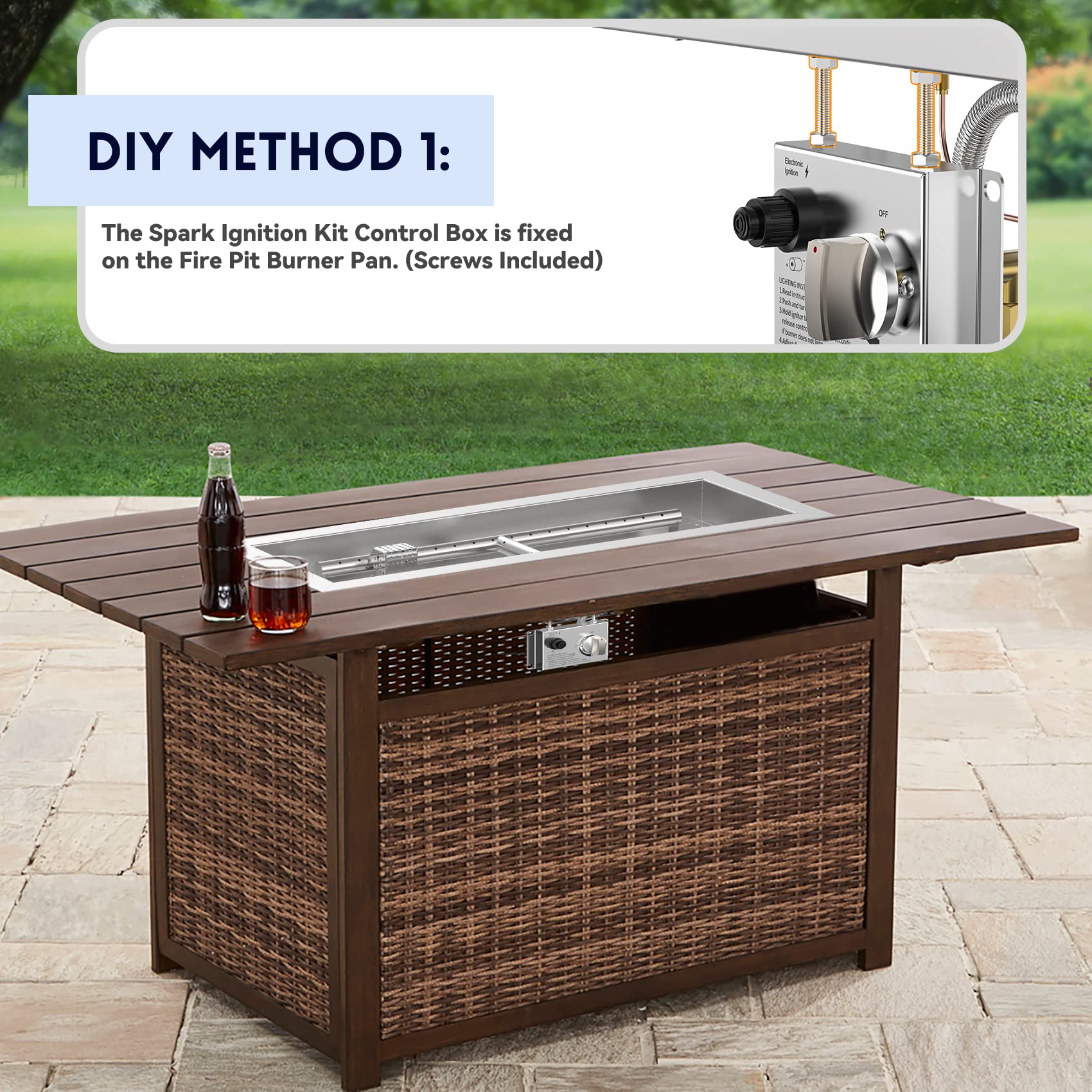 Snapklik.com : Skyflame 30" Rectangle Stainless Steel Fire Pit Drop-in ...