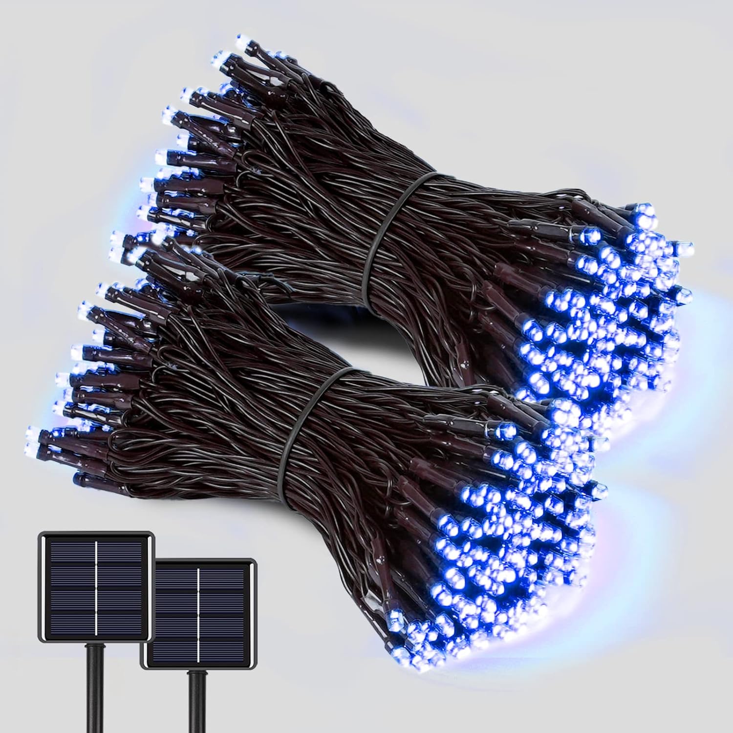 2 Pack Solar String Lights Outdoor, 200 LED Extra-Long 72FT Solar ...