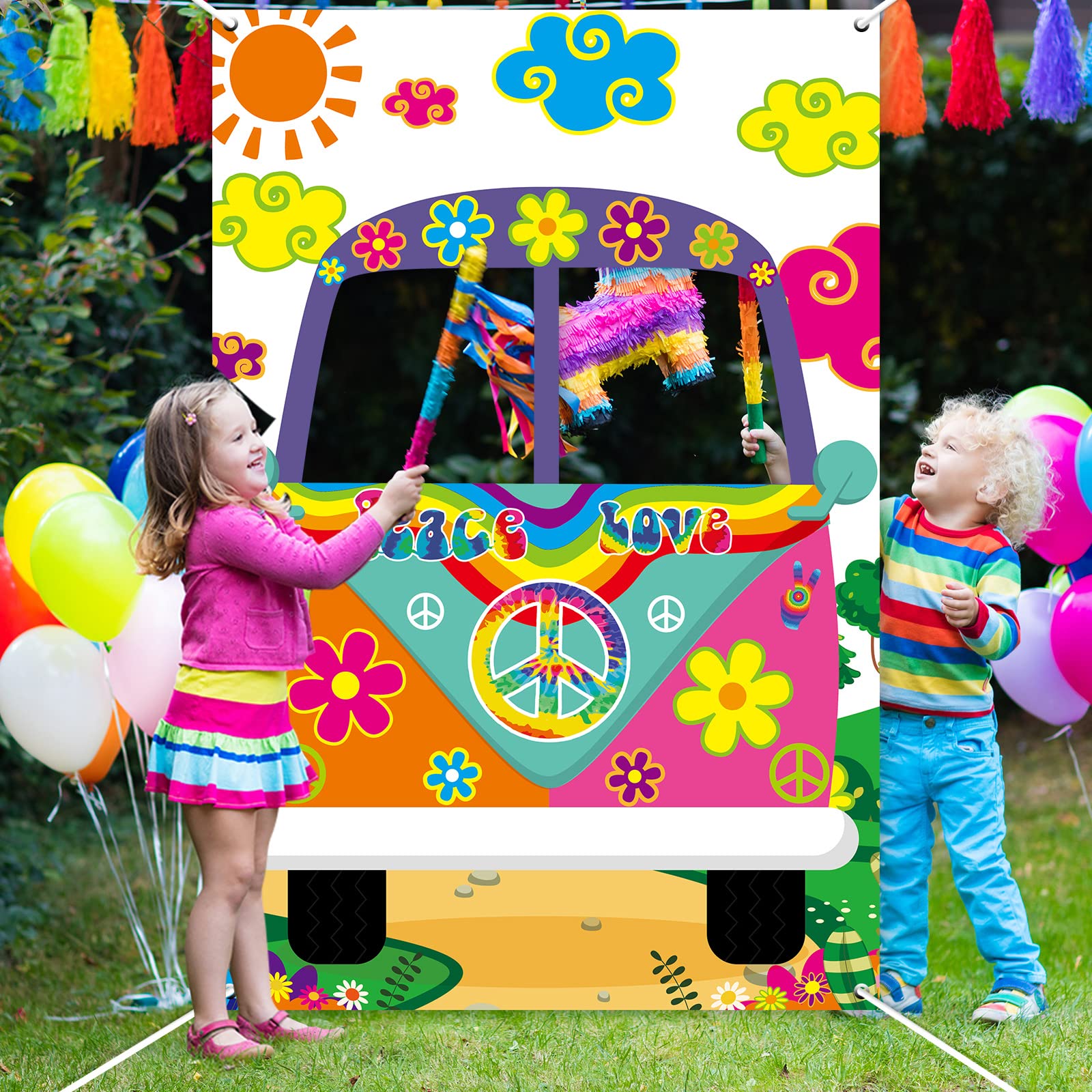 Snapklik.com : 60s Hippie Bus Photo Prop 60s Party Decorations Large ...