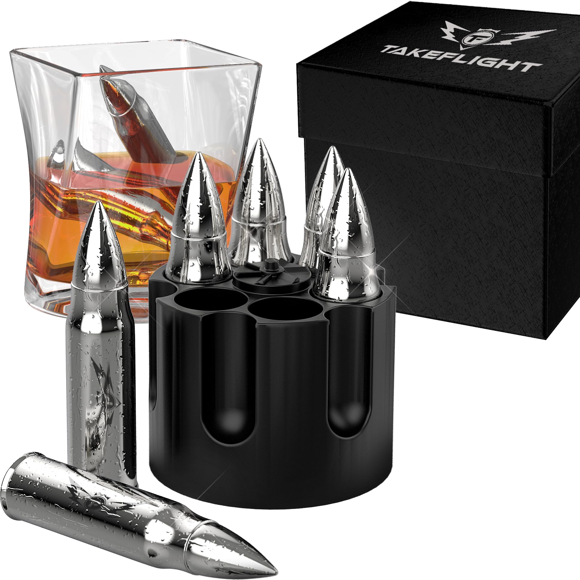 Snapklik.com : Whiskey Stones Set, Stainless 6 Steel Whiskey Rocks For ...
