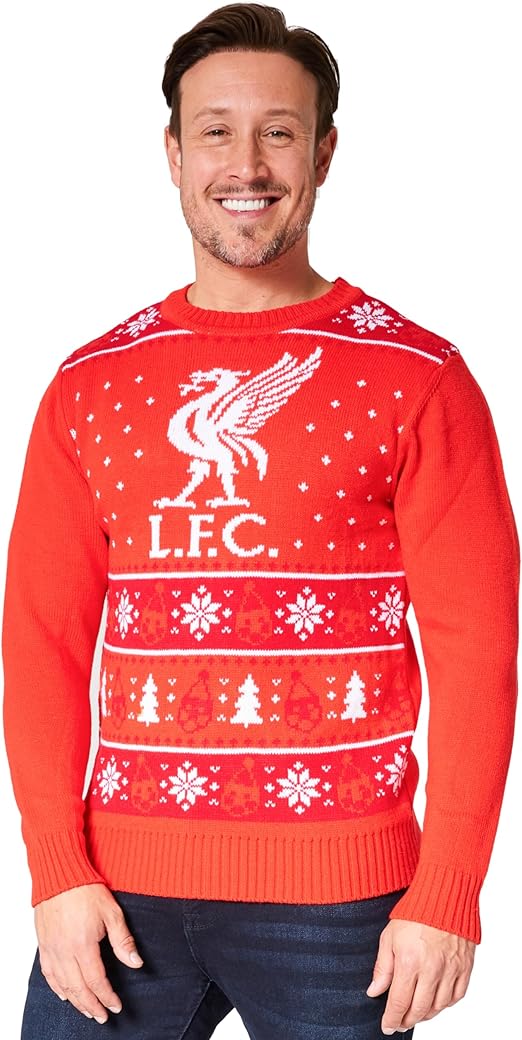 Liverpool FC Christmas Jumpers for Men Teenagers Warm Cosy Football ...