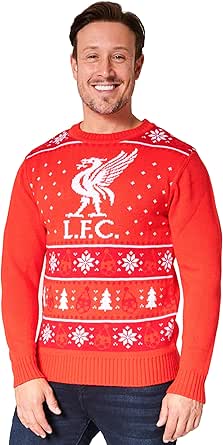 Amazon.com: Liverpool F.C. Christmas Sweater Men Teenagers Crew Neck ...