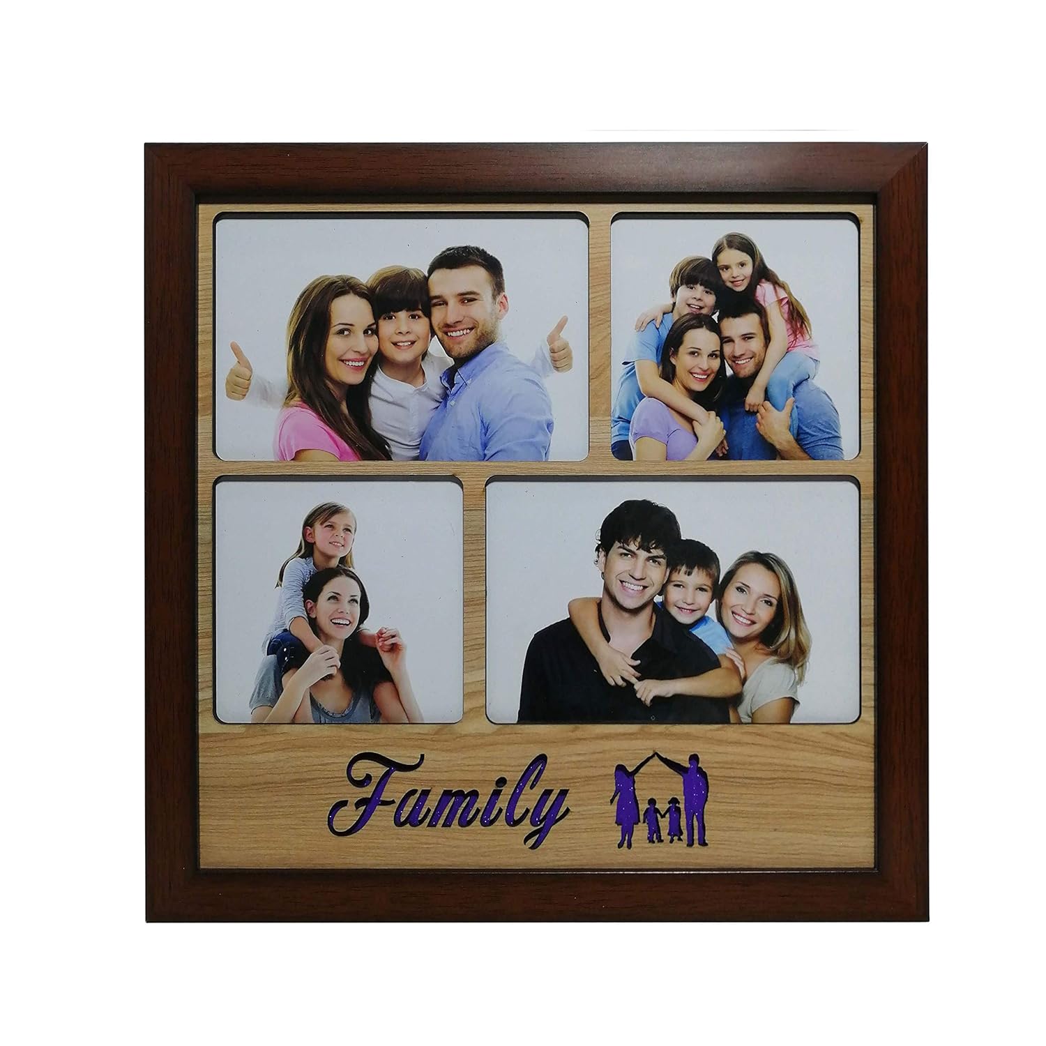 Family Wooden Photo Frame with 4 Photo : Amazon.in: Home & Kitchen