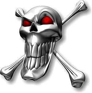 Amazon.com: Vinyl sticker/decal Medium 120mm long smile skull with red ...