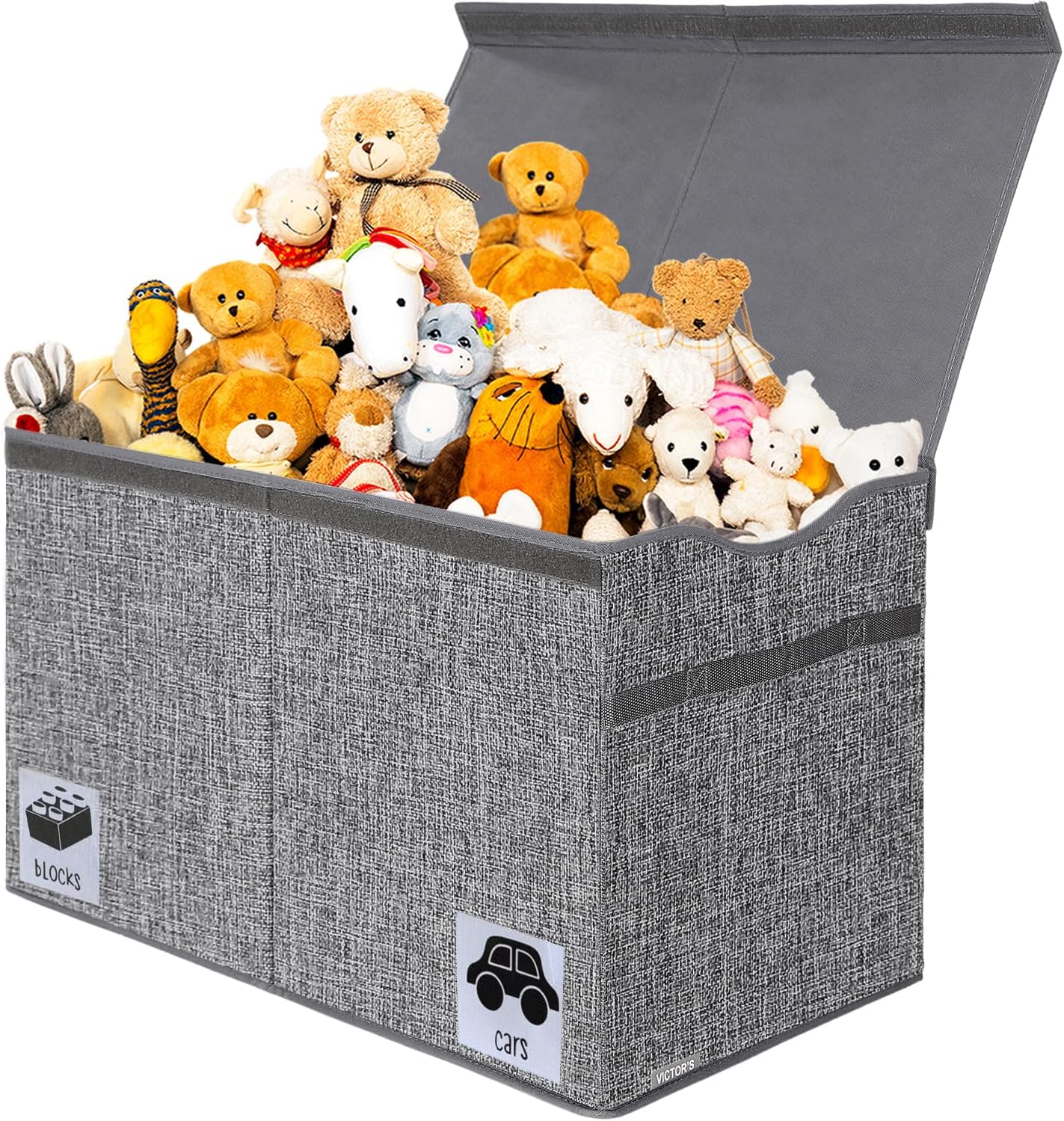 Amazon.com: YOLOXO 2 Pack Large Kids Toy Box Chest Storage Organizer ...