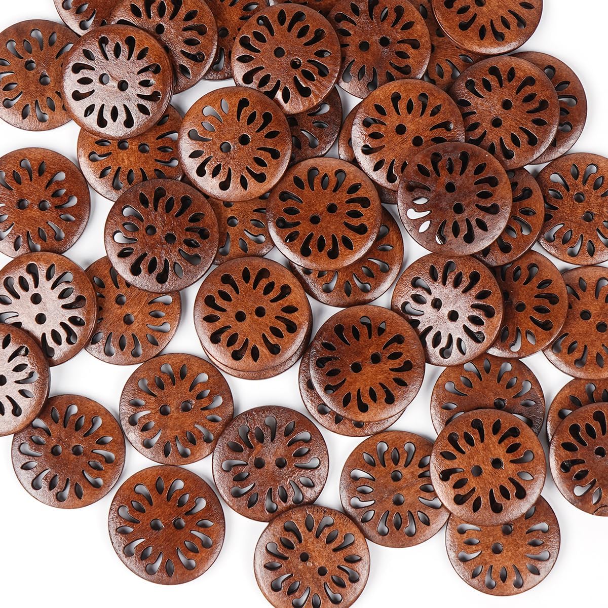 Amazon.com: Kbraveo 150 pcs 1 inch New Thick Coconut Shell 2 Holes Button Coconut Shell Buttons ...