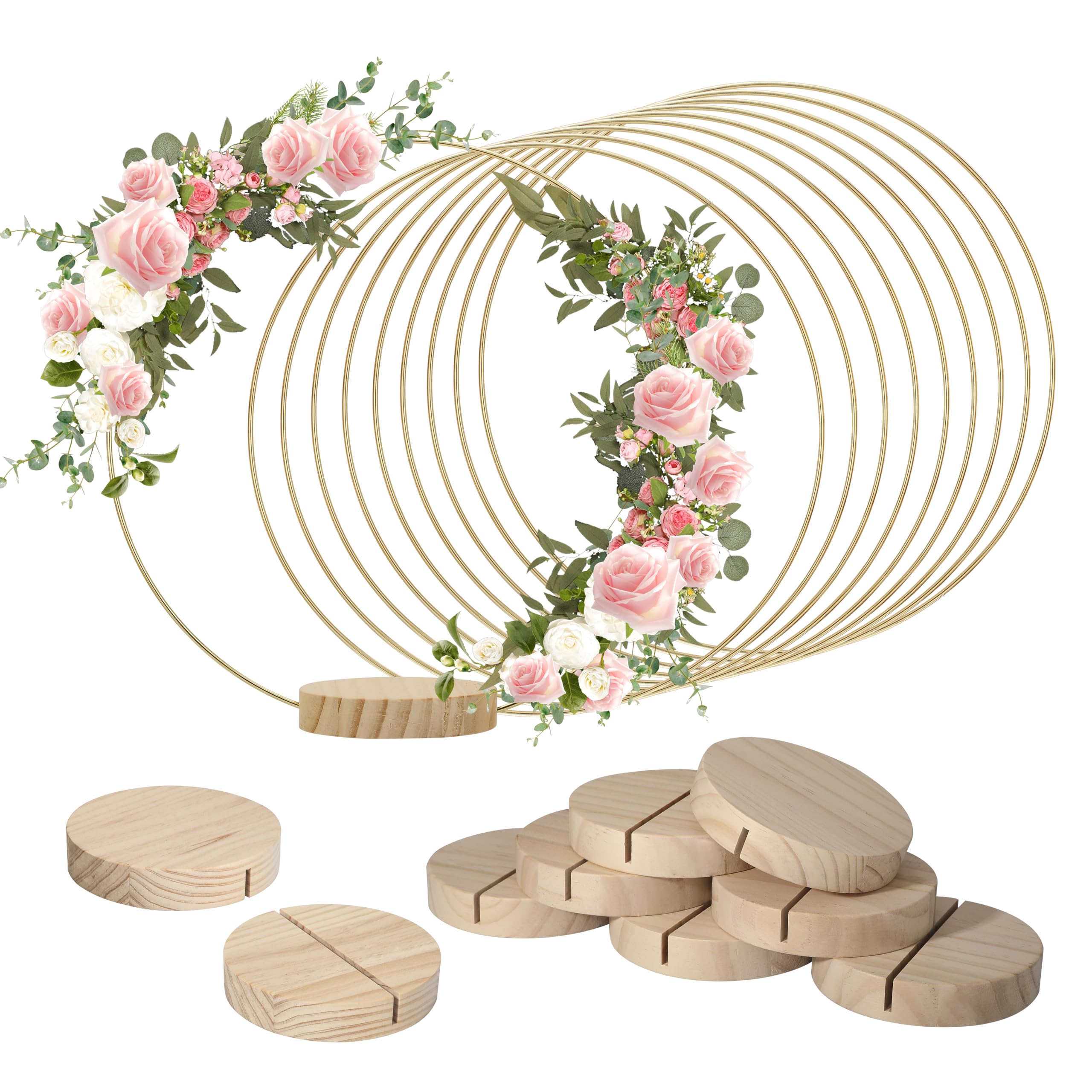 Amazon.com: Worown 10 Pack 12 Inch Metal Hoop Centerpieces, Metal ...