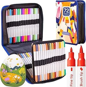 Amazon.com: ARTISTRO 72 Dual Tip Fabric Markers - Acrylic Drawing ...