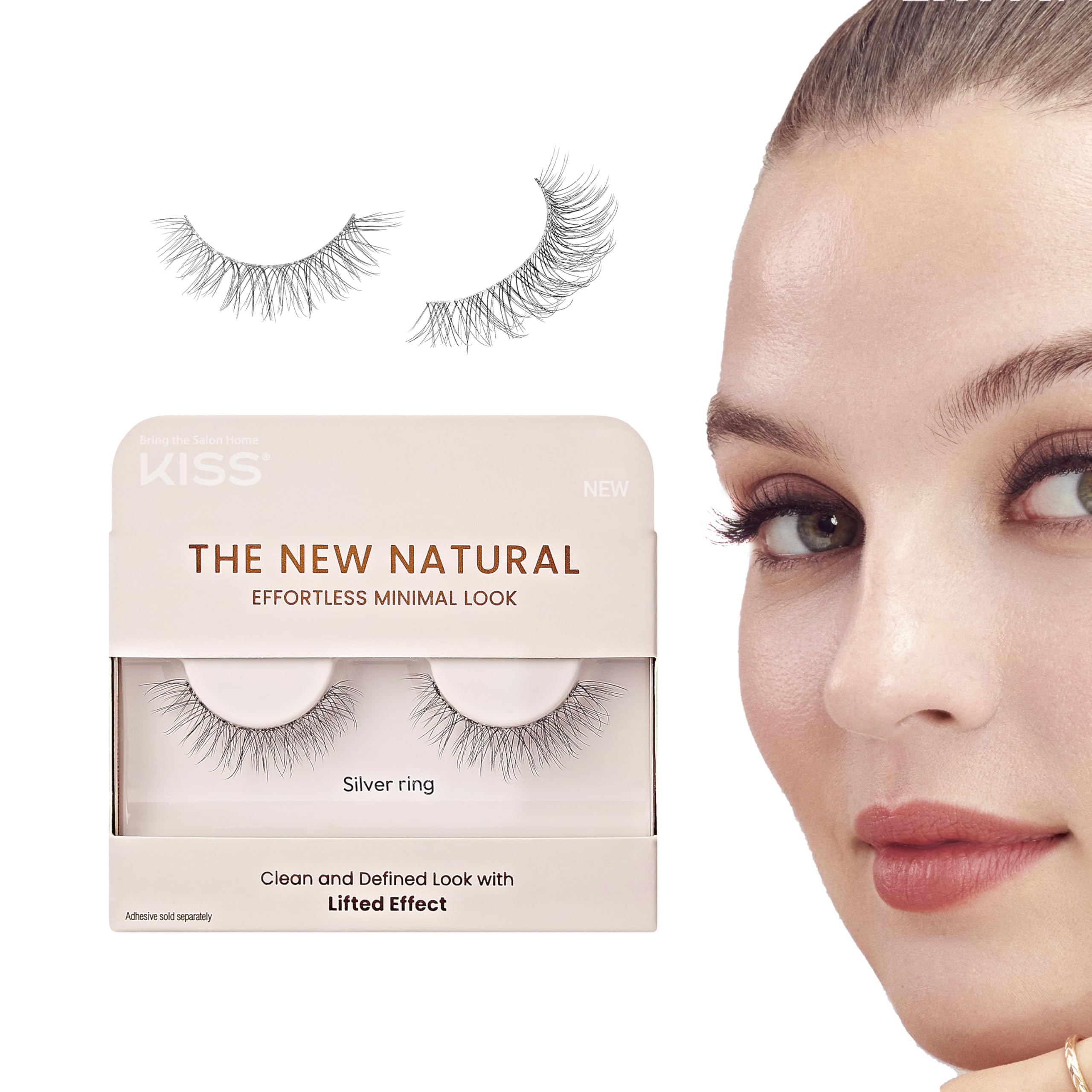 Amazon.com: KISS The New Natural, False Eyelashes, Silver Ring', 12 mm ...