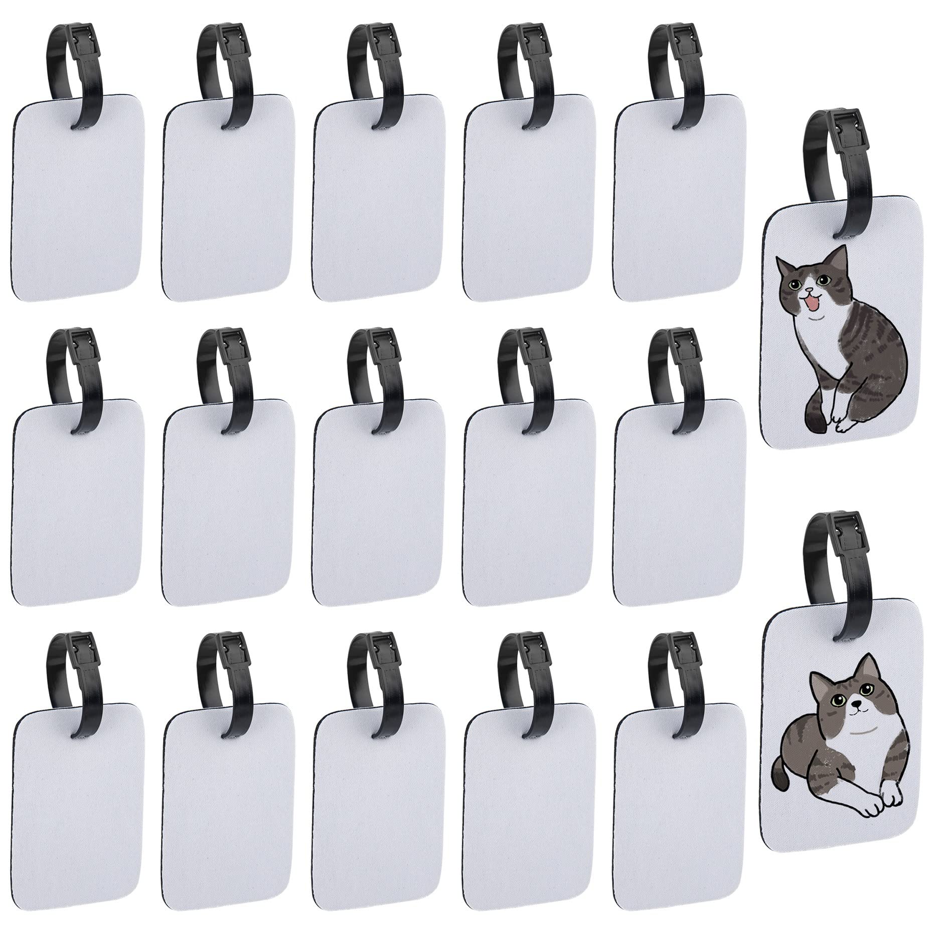 Buy Framendino, 8 Pack Sublimation Blank Luggage Tags with Strap ...