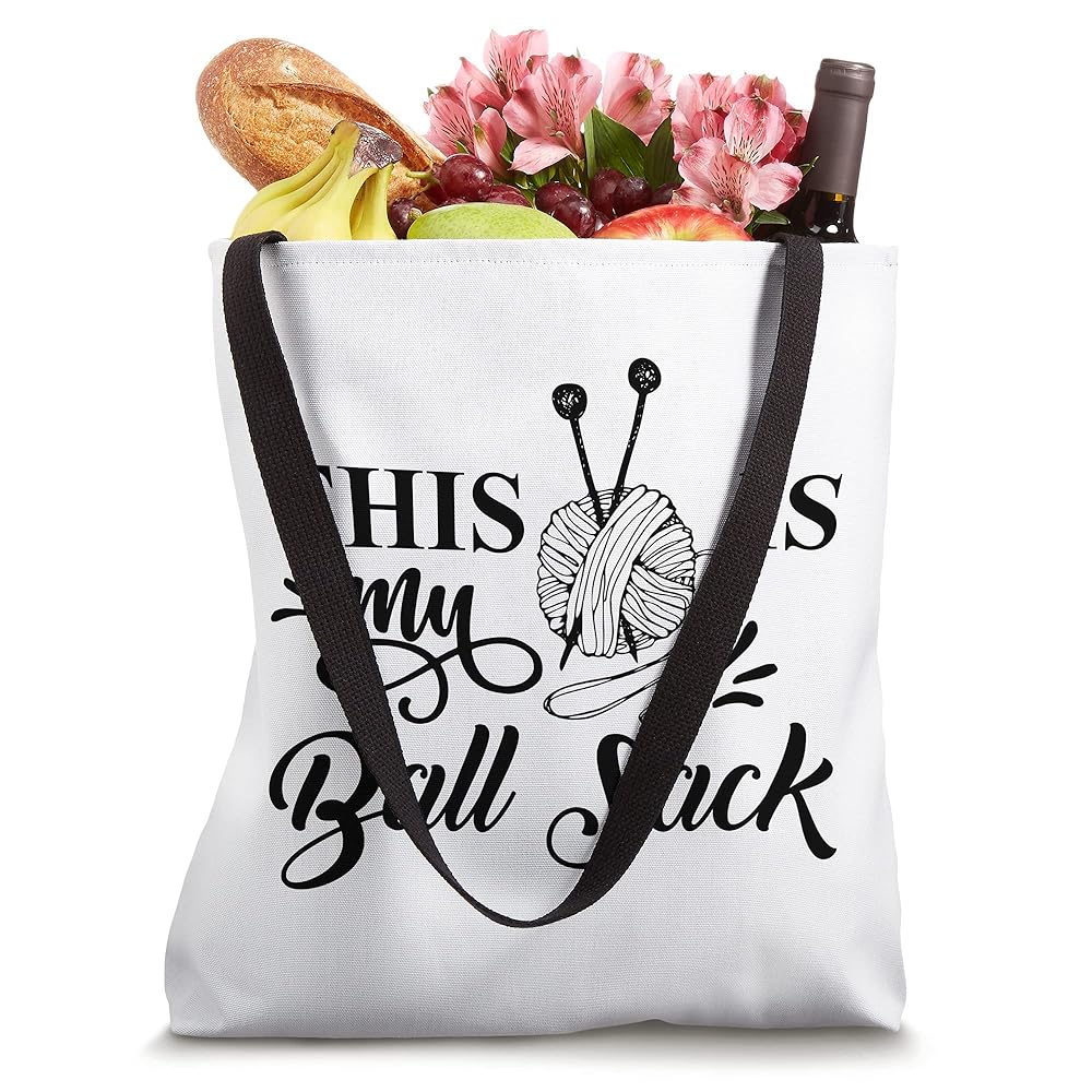 Gifts For A Crocheter PWHAOO Knitting Project Bag - My Ball Sack Humor ...