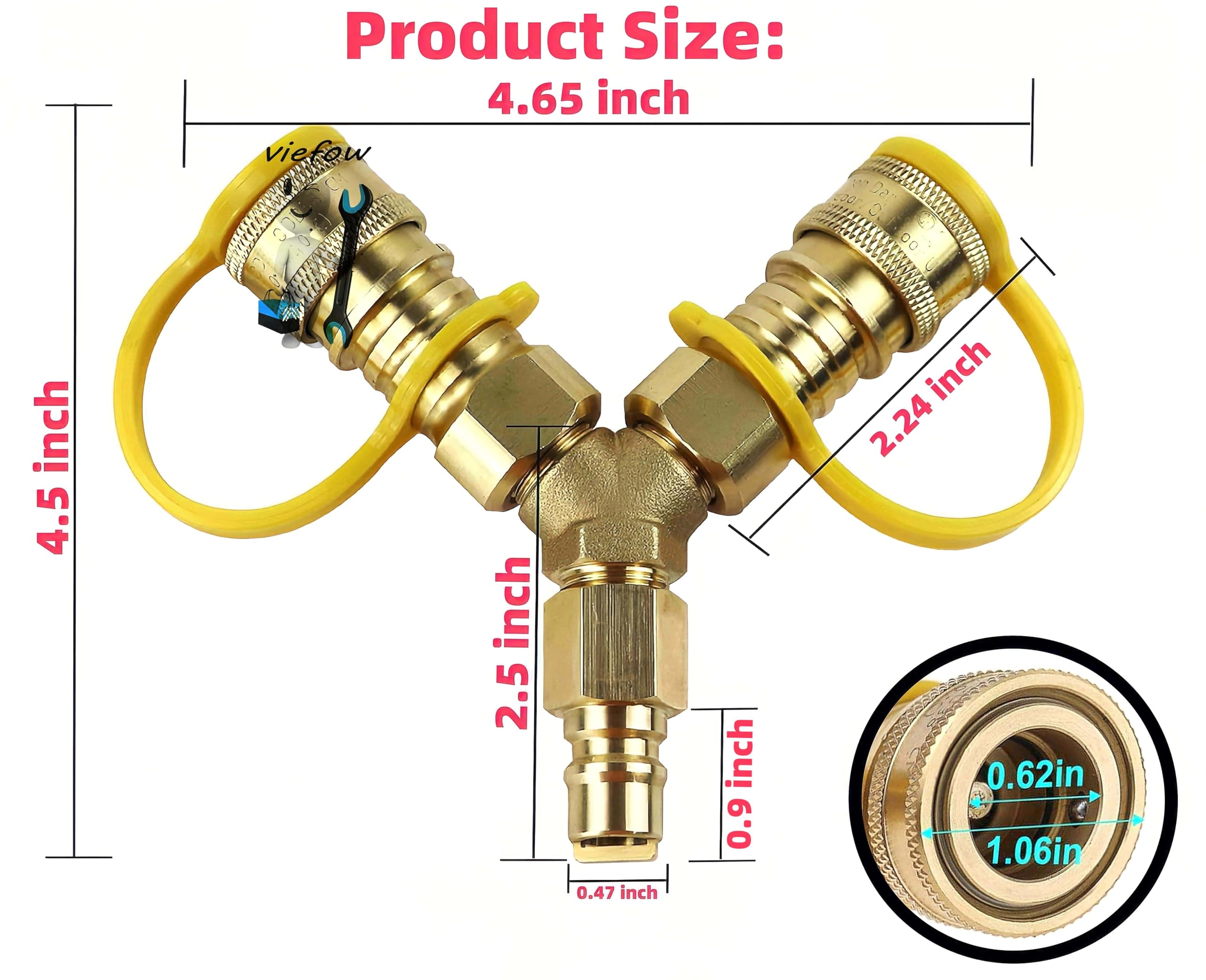 Snapklik.com : 3/8" Y-Splitter Natural Gas/Propane Double Quick Connect ...