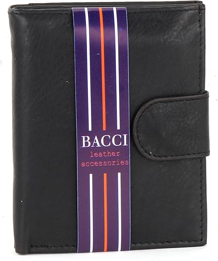 Amazon.com: Bacci Top Grain Cowhide Women's Bi-Fold Wallet Black ...