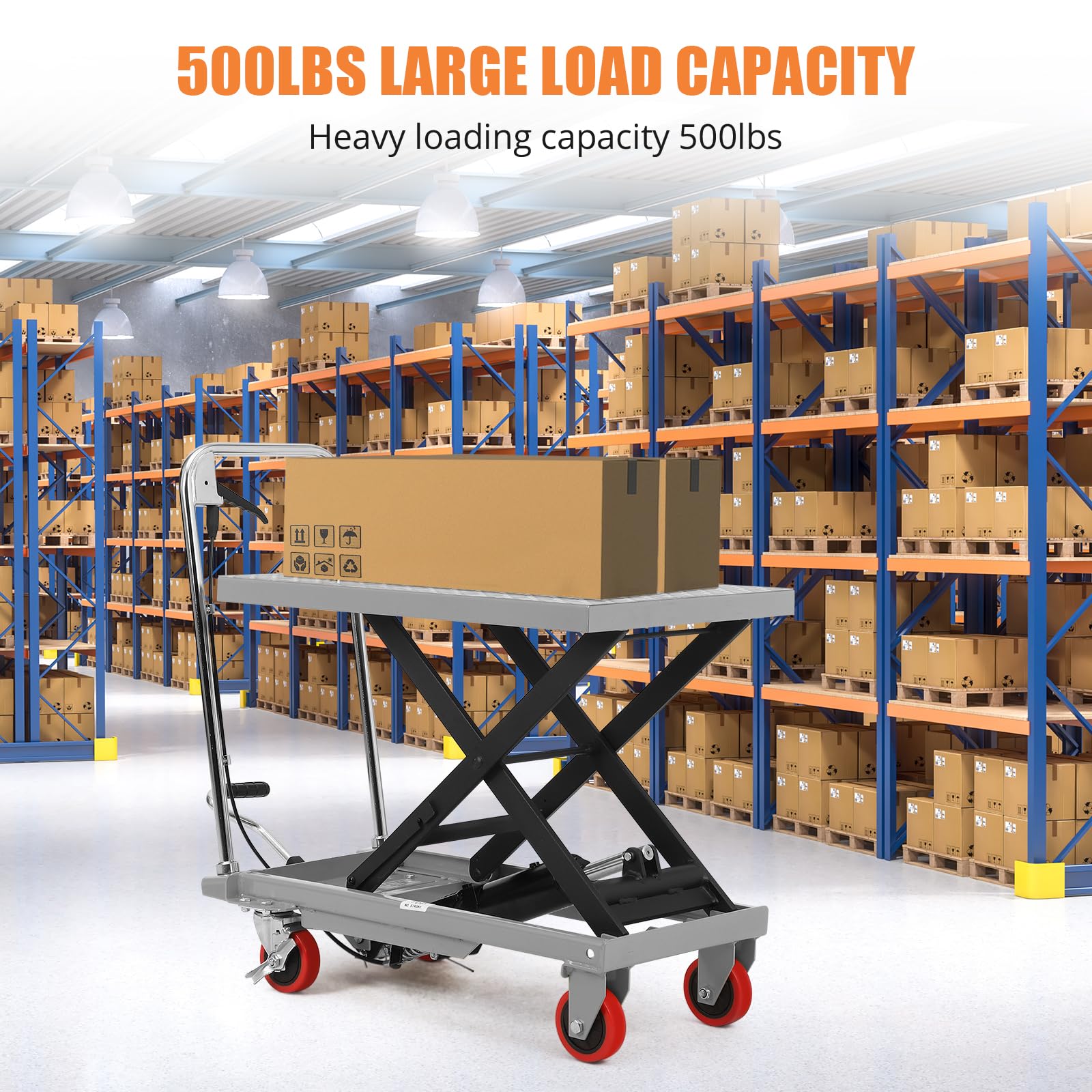 Snapklik.com : Euker Hydraulic Lift Table Cart, 500 Lbs Load Capacity ...