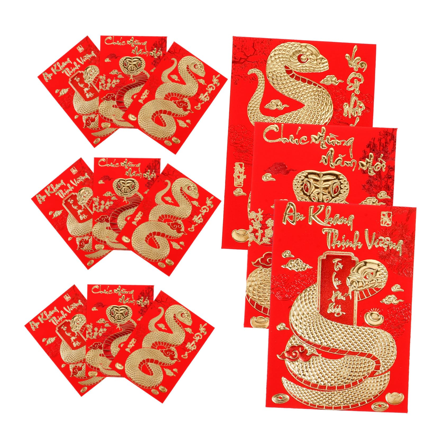 Vietnamese New Year Red Envelope 6Pcs Chinese Dragon Red Envelopes
