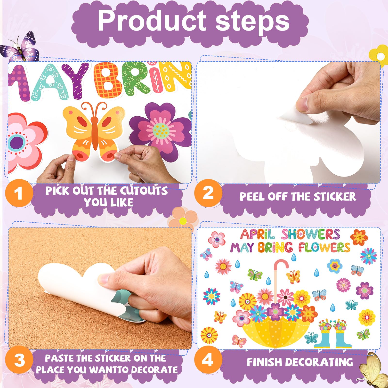 Snapklik.com : April Showers Bring May Flowers Decorations Set Spring ...