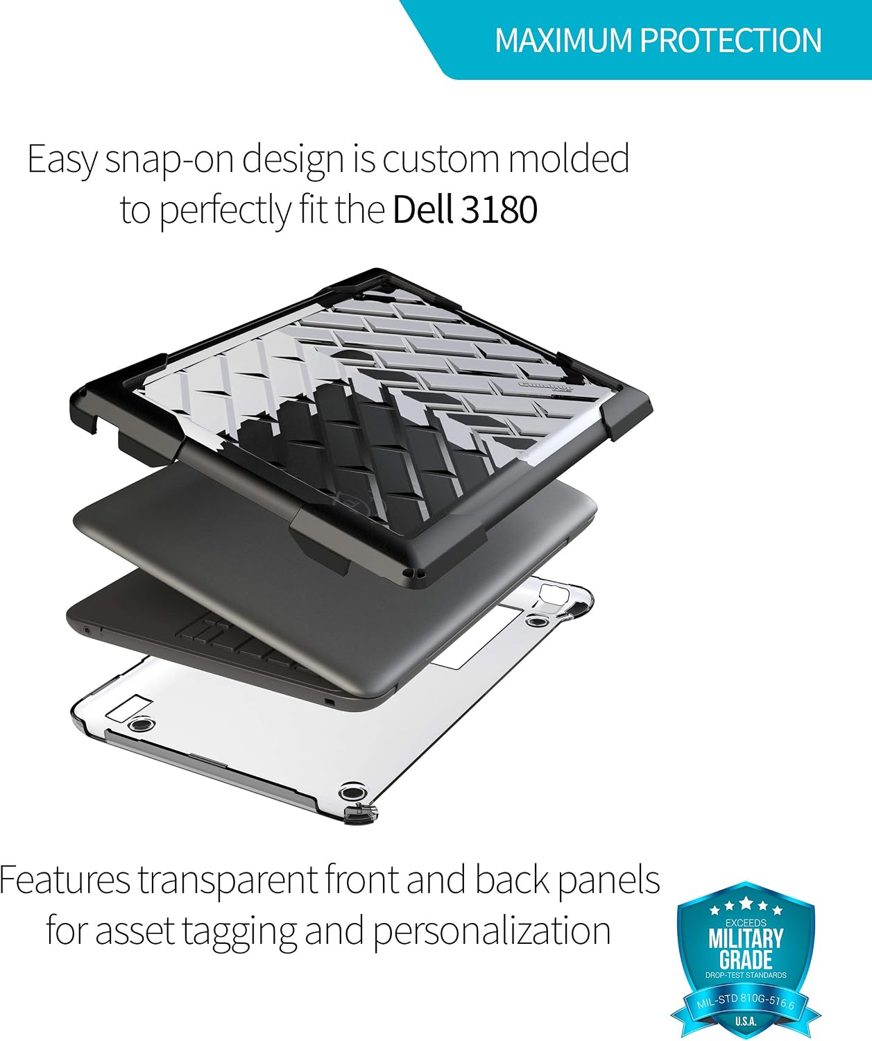 Gumdrop Cases BT-DL3180CS-BLK BumpTech Rugged Protection for Dell ...