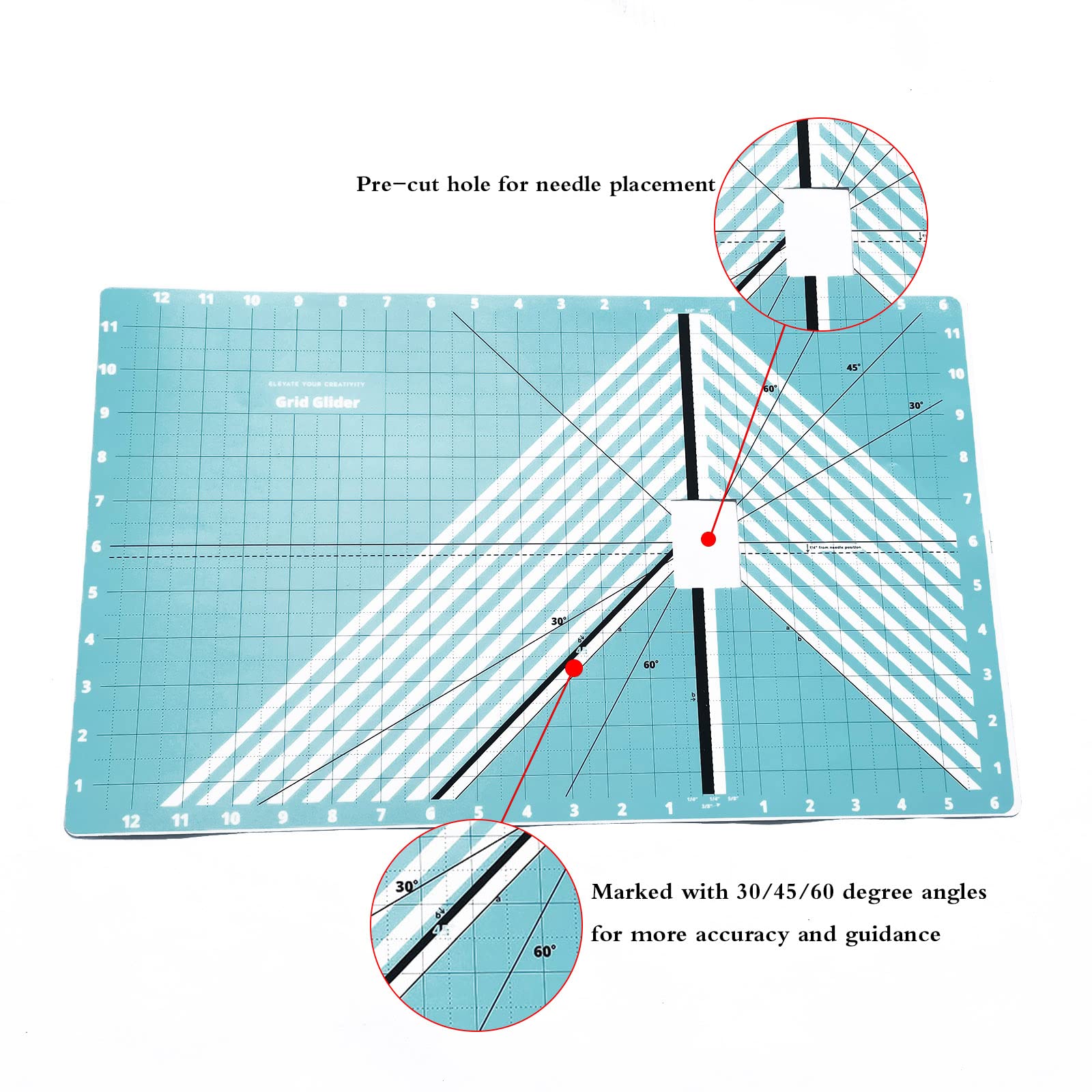 Snapklik.com : YICBOR 12 X 20 Free Motion Quilting Slider Mat Grid