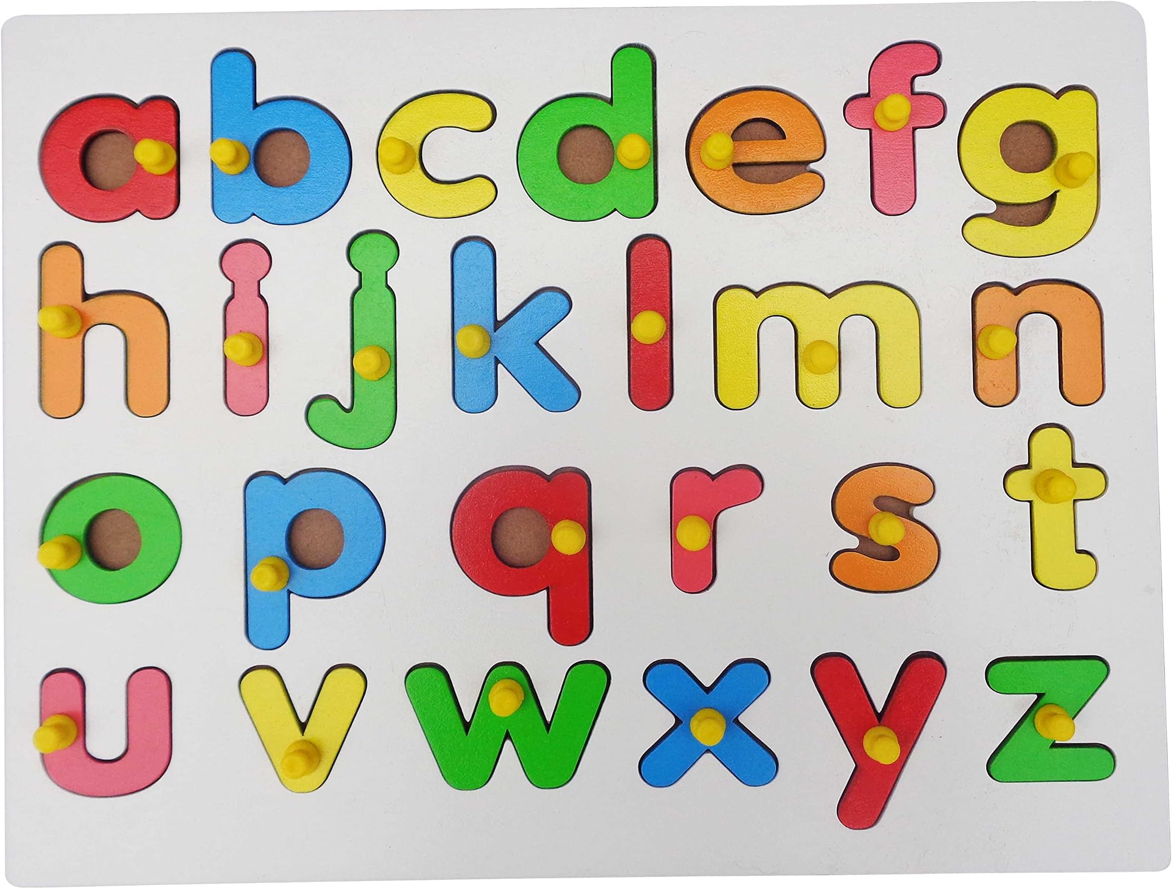 Voolex - Wooden Educational English Alphabet Peg Puzzles for ...