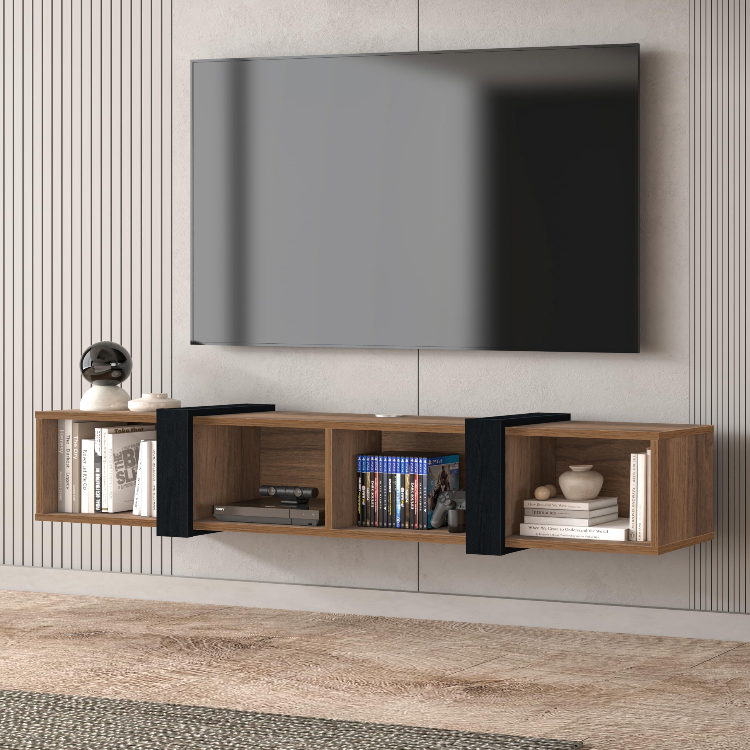 Amazon.com: Atelier Mobili Floating TV Stand - Wall Mounted, Supports ...