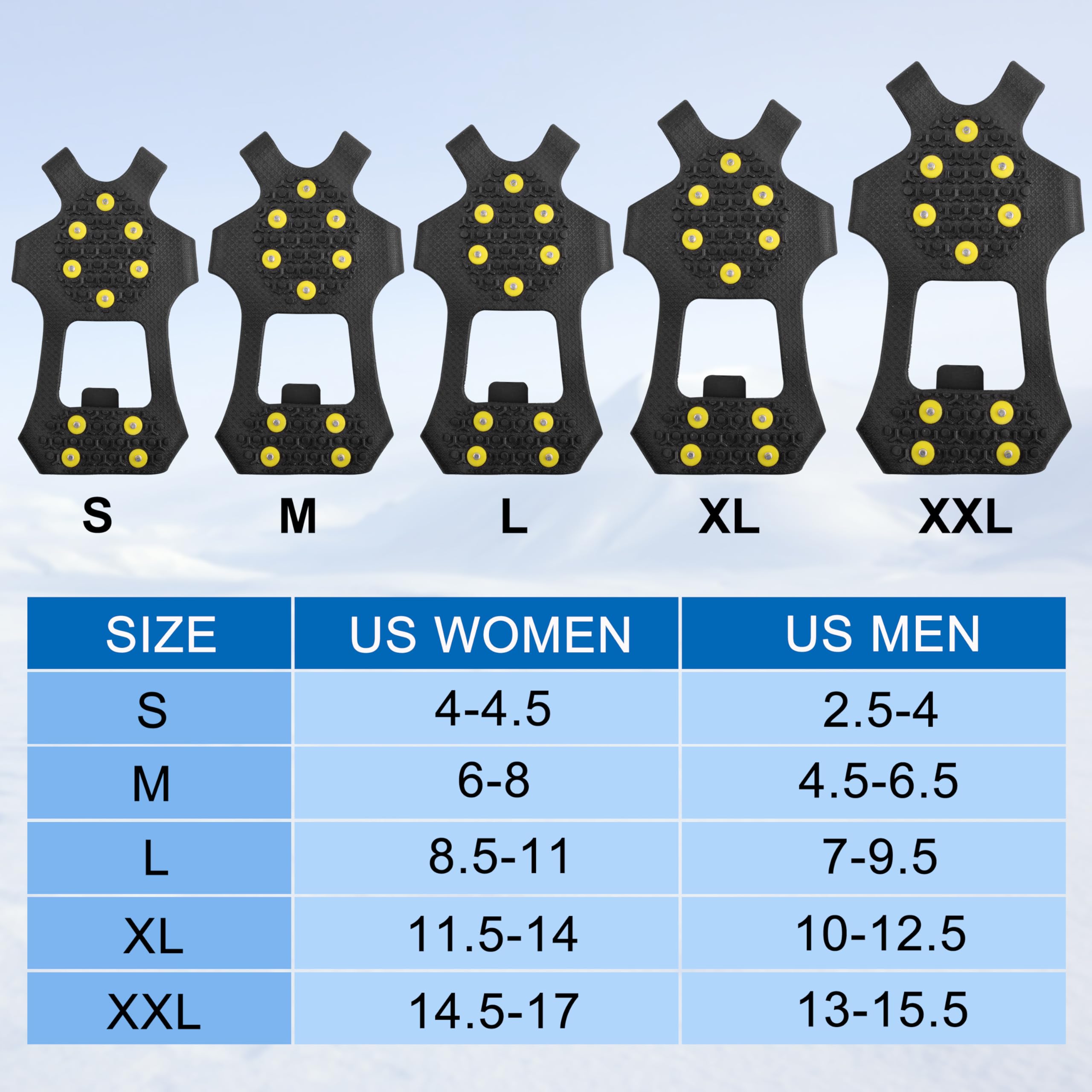 Shoe Stretcher Men FUSIGO Ice Cleats Snow Traction Cleats, 10-Studs ...