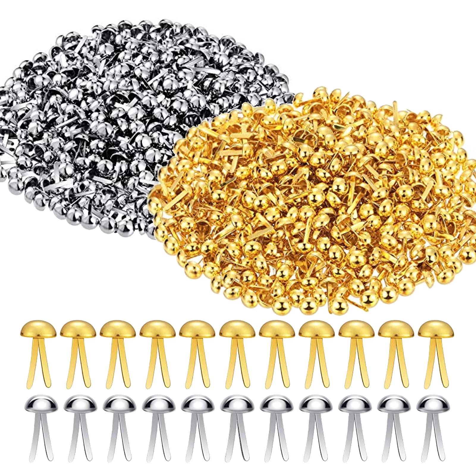 200Pcs Metal Paper Fasteners Round Brass Fasteners Split Pins for DIY ...