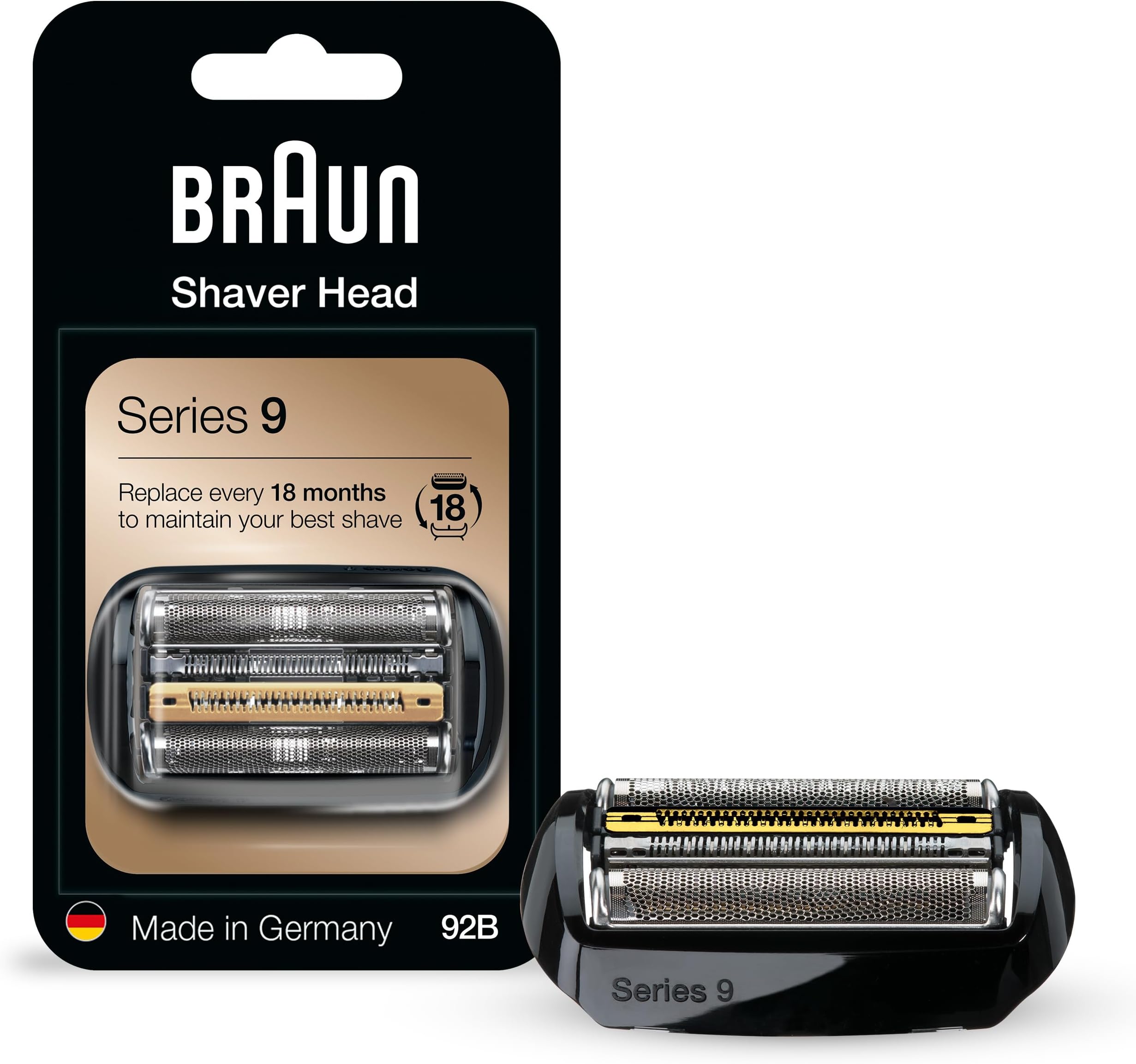 Amazon.com: Braun Electric Shaver Head Replacement Part 92B Black ...