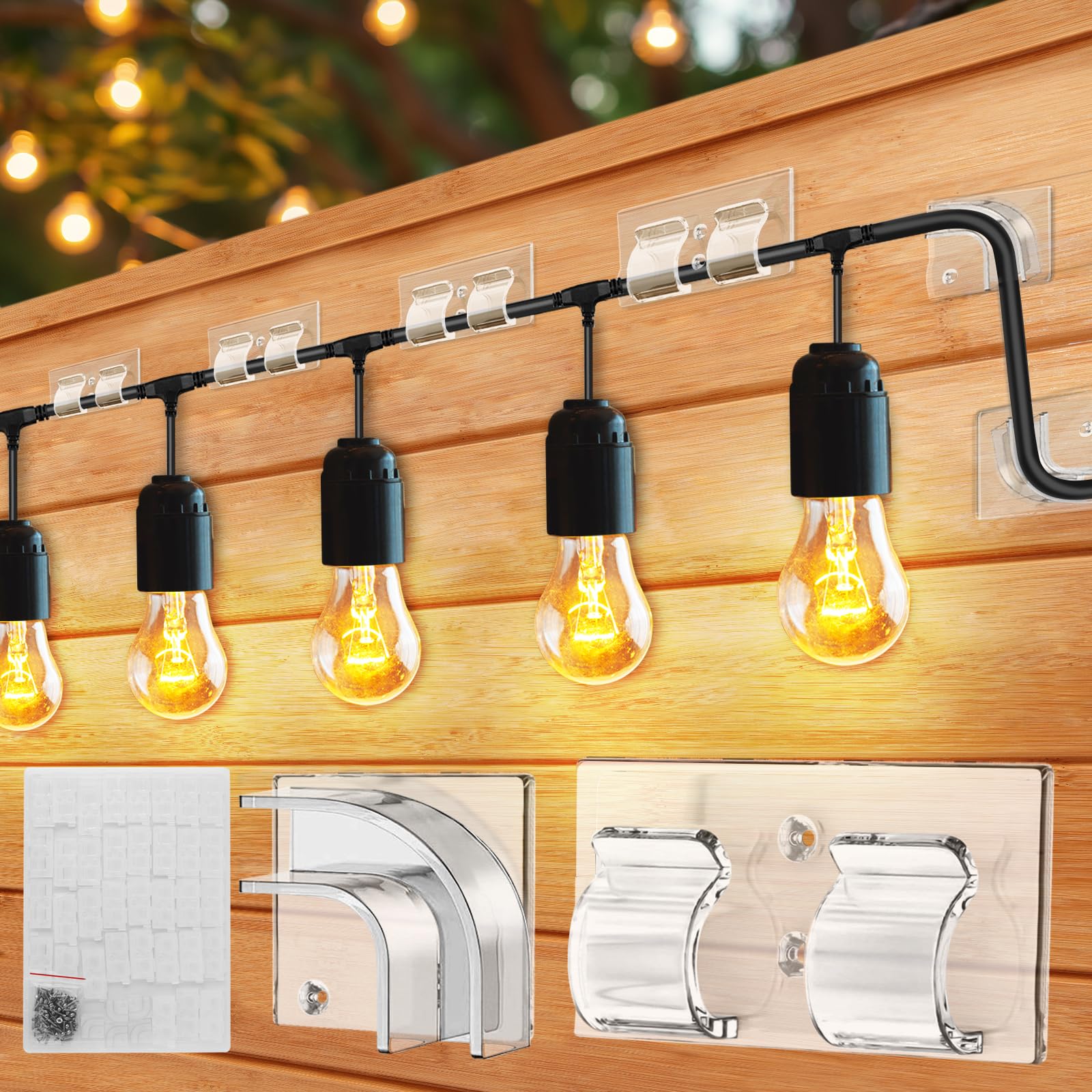 Amazon.com: Hooks for Outdoor String Lights Clips: 35Pcs Cable Clips ...