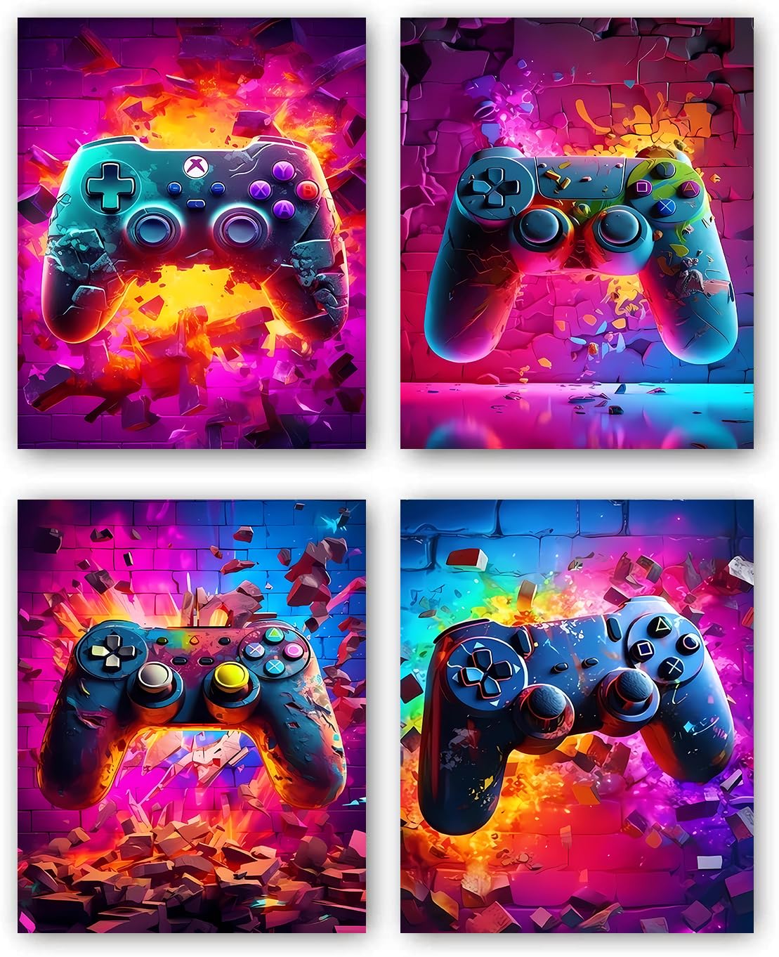 Amazon.com: Gaming Art Posters,Gaming Controller Wall Art,Game wall ...
